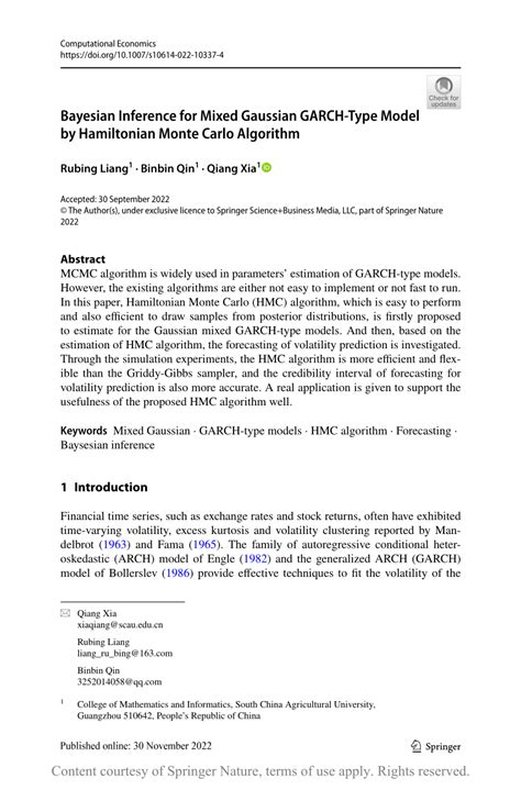 bayesian inference for mixed gaussian garch type model by hamiltonian monte carlo algorithm