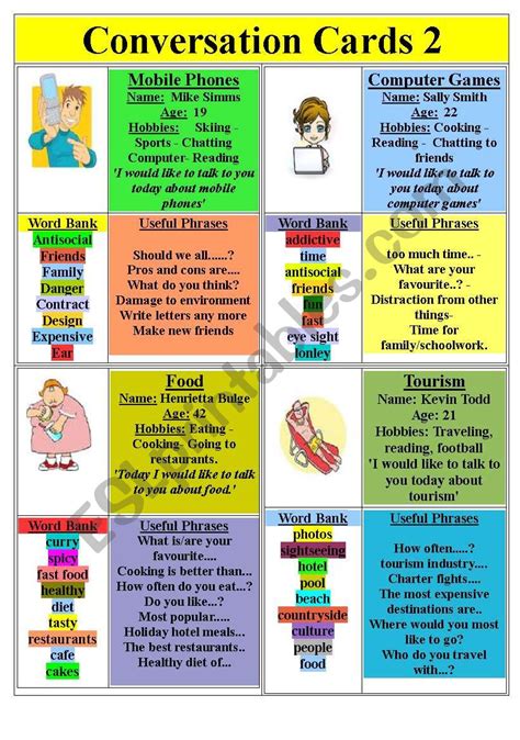 Printable Conversation Cards
