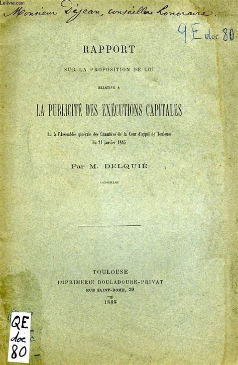 RAPPORT SUR LA PROPOSITION DE LOI RELATIVE A LA PUBLICITE DES