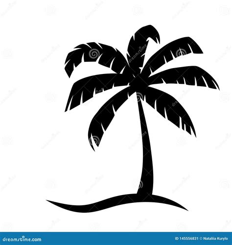 Silueta Tropical De La Palmera Vector Ilustración del Vector
