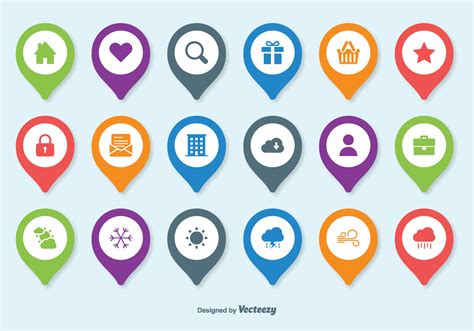 Map Pin Vector Icon Set 104796 Vector Art At Vecteezy