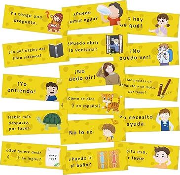 Amazon Motiskyy 16 Pcs Classroom Phrases Spanish Signs Spanish