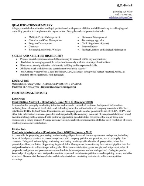 Statement Of Qualifications Template Free