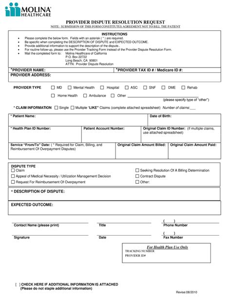 Molina Appeal Form Fill Out Sign Online DocHub