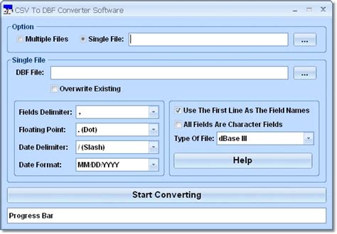 how to convert csv files to dbf files