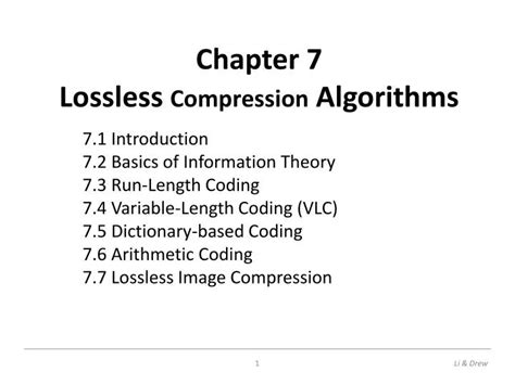 ppt chapter 7 lossless compression algorithms powerpoint presentation id 6040119