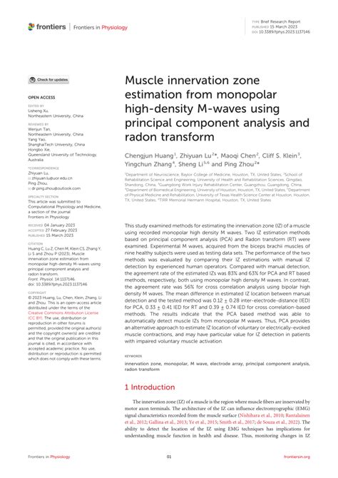 pdf muscle innervation zone estimation from monopolar high density m waves using principal