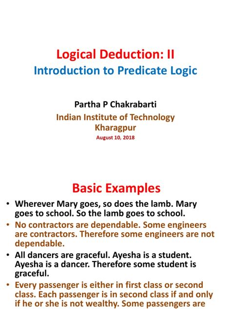 introduction to predicate logic an overview of key concepts and examples in first order logic