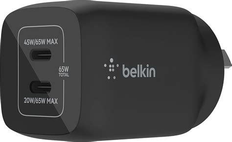 Belkin 65W Dual USB Type C Wall Charger Fast Charging Power Delivery 3