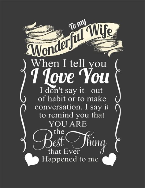 To My Wonderful Wife When I Tell You I Love Yoi I Don T Say It Out Of