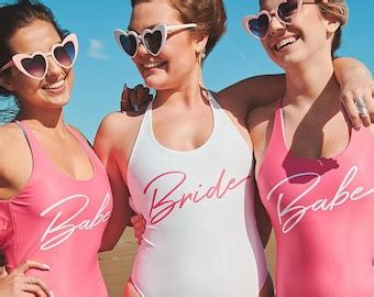 Reversible Bachelorette Party Swimsuits Bridal Party Etsy