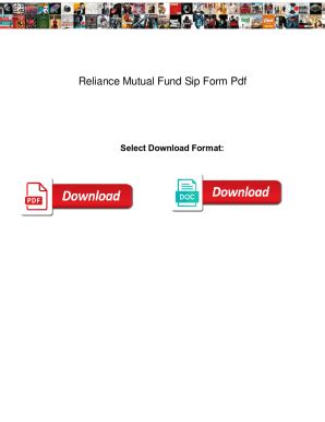 Fillable Online Reliance Mutual Fund Sip Form Pdf Reliance Mutual Fund