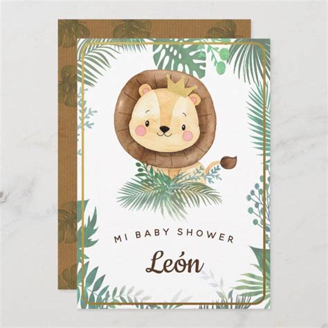 Crea Desde Cero Tu Invitation Zazzle Lion Baby Shower Baby