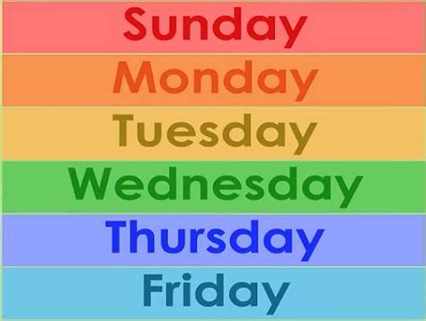 Solve Sunday Monday Tuesday Wednesday Thursday Friday Jigsaw Puzzle