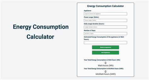Energy Consumption Calculator Easily Calculate The Electricity Usage