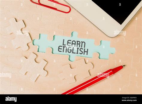 Text Caption Presenting Learn English Business Concept To Train
