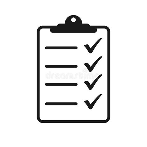 Icon Clipboard Checklist Vector Icon Stock Vector Illustration Of