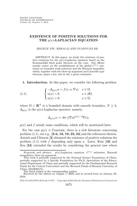 pdf existence of positive solutions for the p x laplacian equation