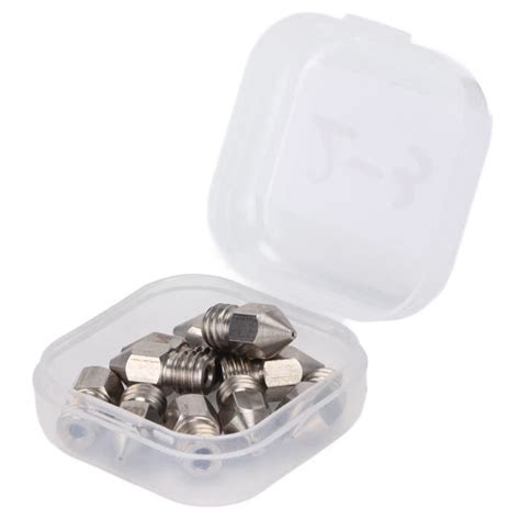 Tbest Buses d extrudeuse 10 pièces buses d imprimante 3D MK8 en acier
