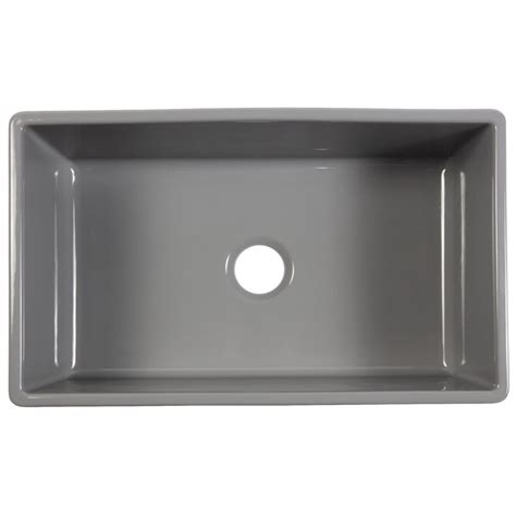 Austen Fireclay Farmhouse Kitchen Sink In Gloss Gray By Sinkology