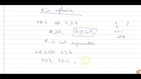 let z be the set of a integers and let r be a relation on z defined by a r b `iff a gt b` the