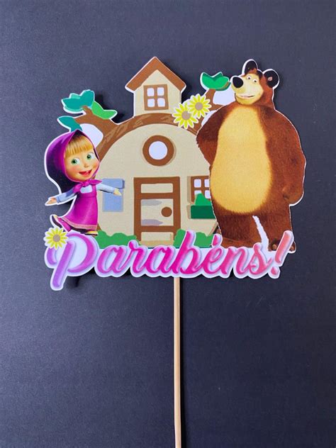 TOPO DE BOLO MARCHA E URSO Mercadinho Doce