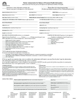 Completable En línea Autorizacin del Paciente para la Divulgacin de