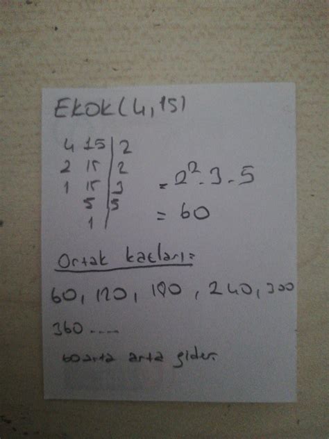 Ve In Ortak Katlar Nelerdir Eodev