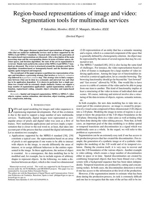 pdf region based representations of image and video segmentation tools for multimedia services