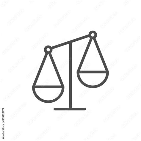Unbalanced Scale Vector Icon Isolated On White Background Scales