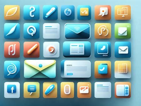 A Bunch Of Different App Icons On A Blue Background Image Design ID