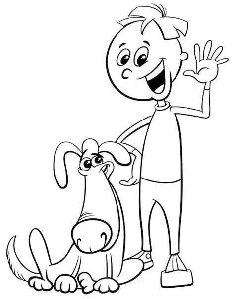 Ilustración de dibujos animados blanco y negro Vector Premium