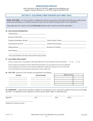 Fillable Online State Of Maine Revenue Services Registration