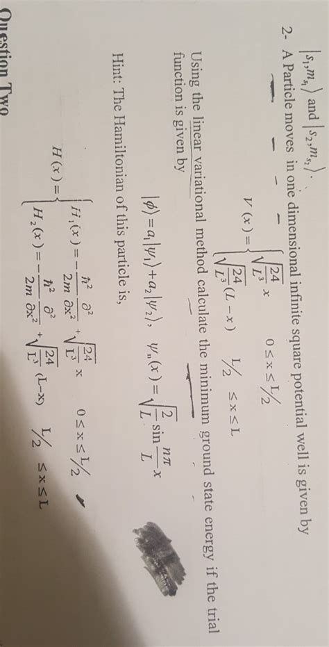 solved a particle moves in one dimensional infinite square potential 1 answer transtutors