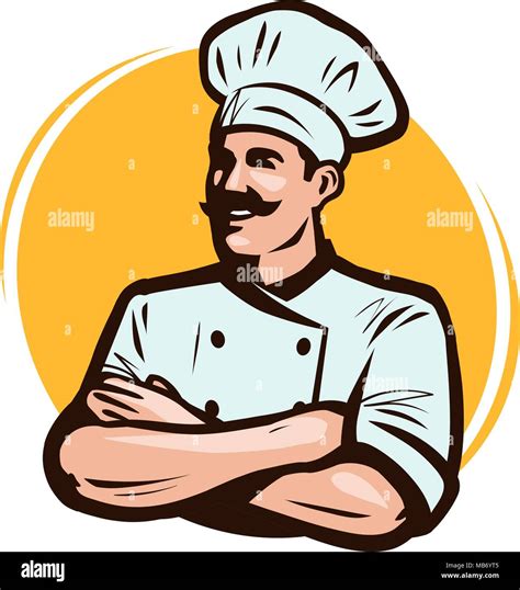 Cook Chef Logo Or Label Restaurant Concept Cartoon Vector