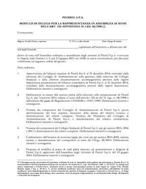 Compilabile Online MODULO DI DELEGA PER LA RAPPRESENTANZA IN ASSEMBLEA