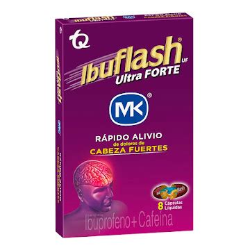 Ibuflash Ultra Forte Ibuprofeno Cafeína 400mg 65mg Tecnoquímicas Caja