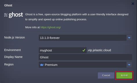 Ghost Blogging Platform Automatic Installation On Jelastic PaaS Virtuozzo