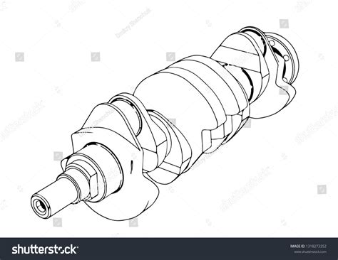Sketch Crankshaft Vector Stock Vector Royalty Free 1318273352