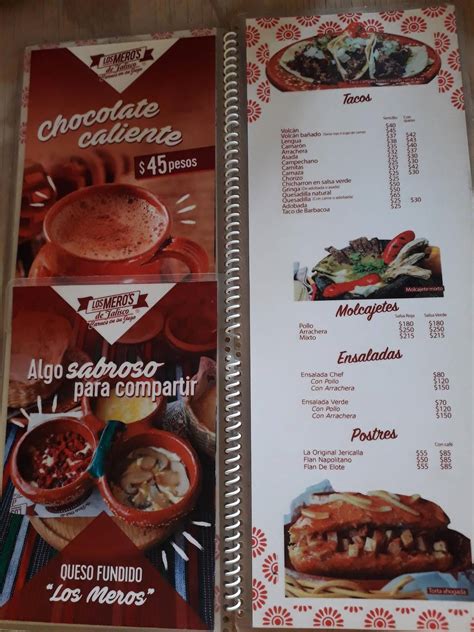 Carta del restaurante LOS MERO S del Jalisco Cancún Av La Luna Mza 3