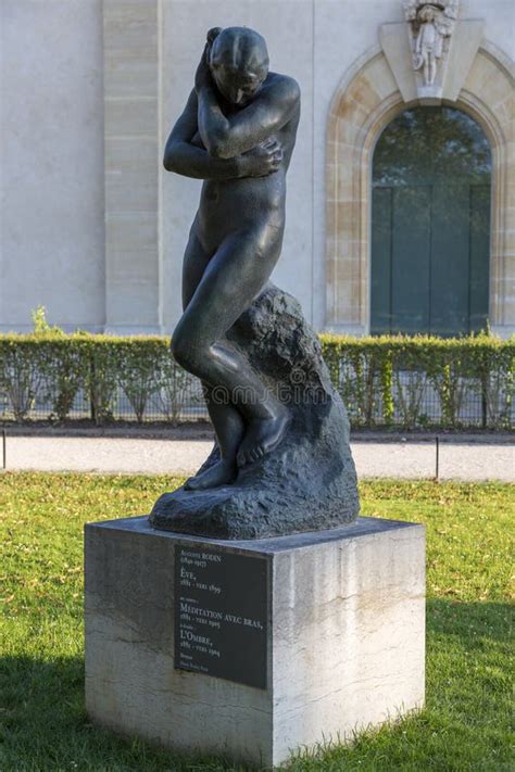 Bronze Sculpture Of Auguste Rodin Eve At The Tuileries Garden Editorial