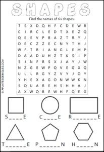 Sopa de letras de las formas geométricas en inglés Apuntes de inglés