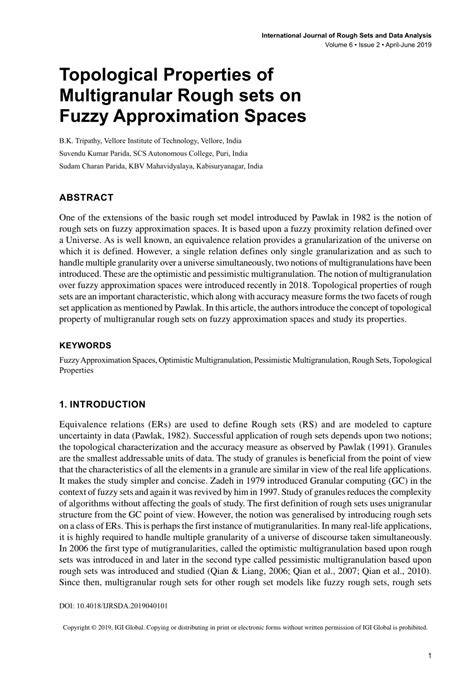 pdf topological properties of multigranular rough sets on fuzzy approximation spaces