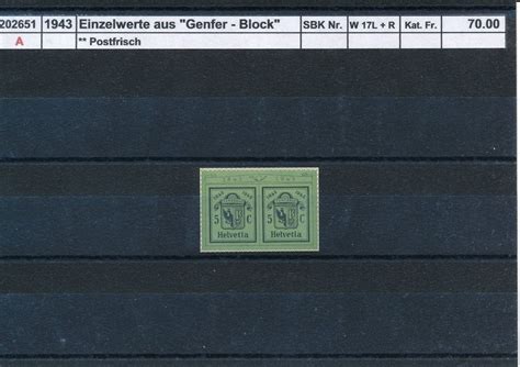 1943 Einzelwerte Aus Genfer Block Kaufen Auf Ricardo