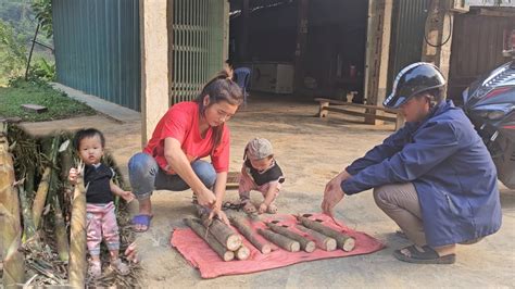 Single Mom Harvest Bamboo Shoots Bring Them To The Market And Make