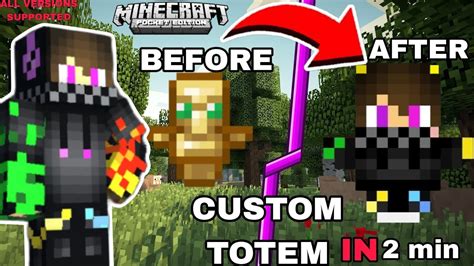 How To Make Custom Skin Totem Of Undying In Minecraft Pe Java In