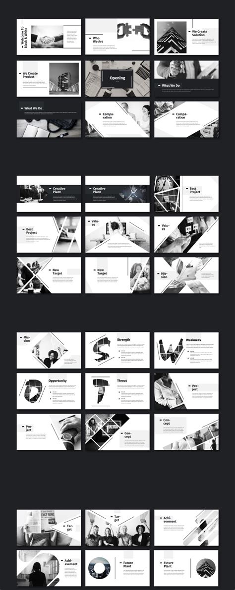 Black And White Powerpoint Template Designs Entheosweb