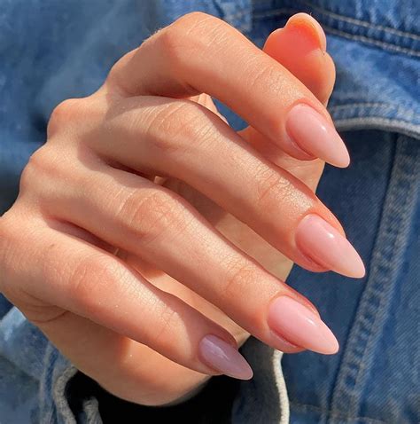 LADYING 24 Pièces Gradient Gel Amande Faux Ongles Court Soft Gel Rose