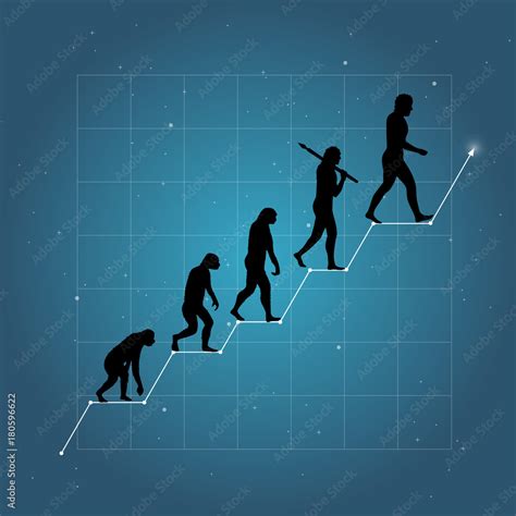 Business Growth Chart With Human Evolution Stock Vector Adobe Stock