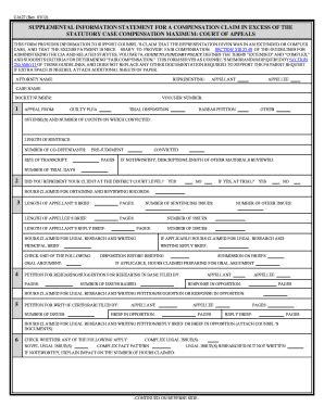 Fillable Online Cadc Uscourts CJA 27 Supplemental Information Statement